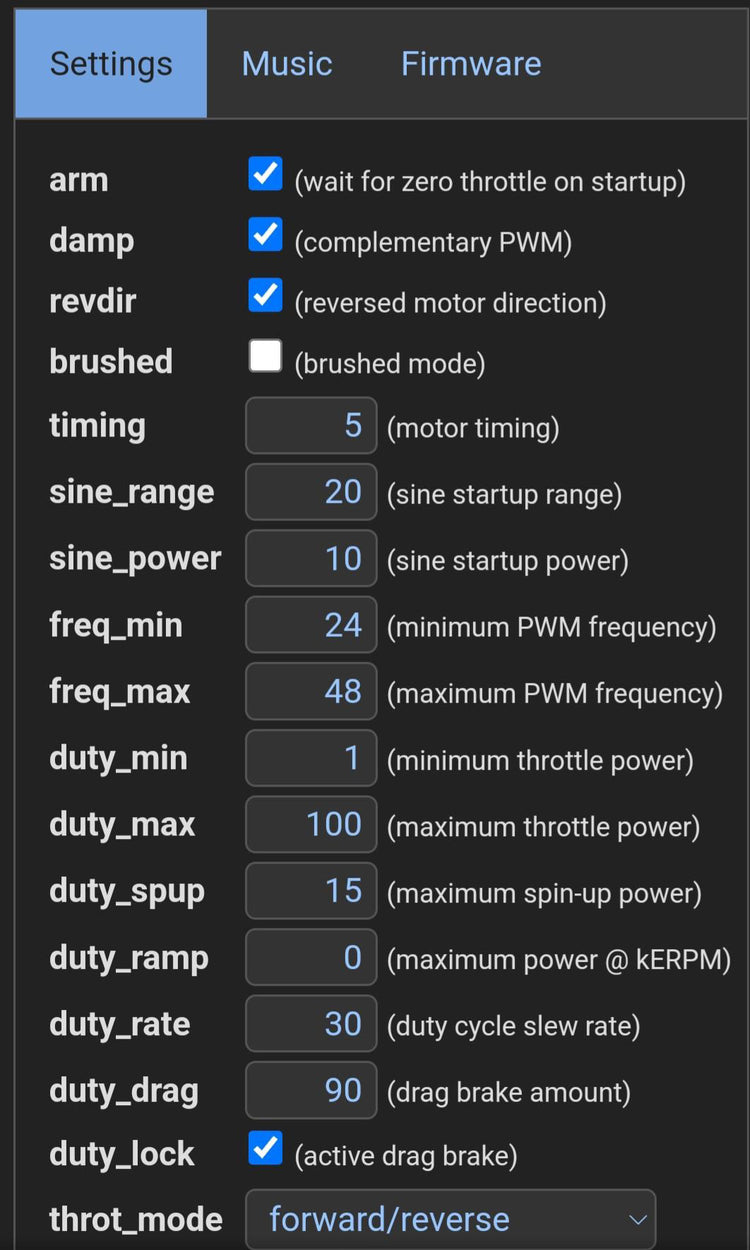 ESC escape32 info, links and music – Big Kid Tiny Truck RC